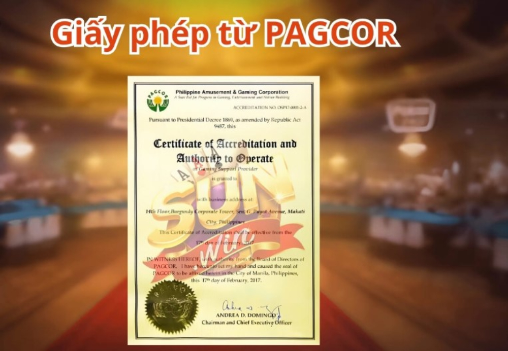 Giấy phép hoạt đông cá cược hợp pháp của Sunwin | Sunwin SE